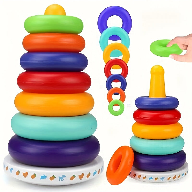 Educational Colourful Rainbow Stacking Tower – Enhance Colour Recognit ...