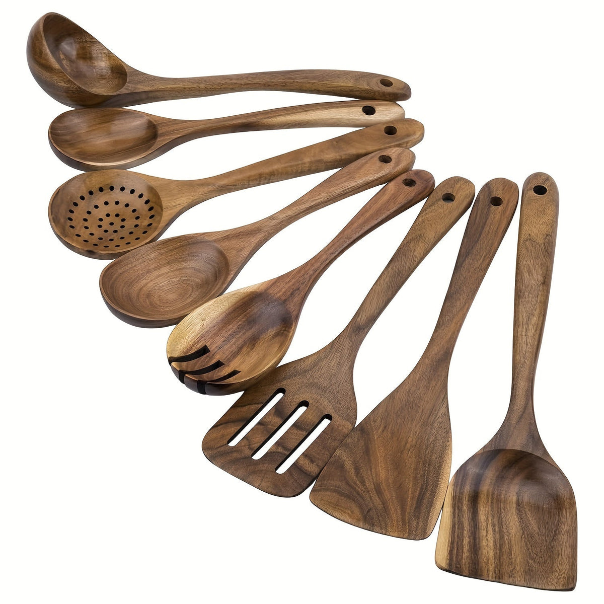 8-Piece Acacia Wood Kitchen Set – Stylish and Practical – Sarando.uk
